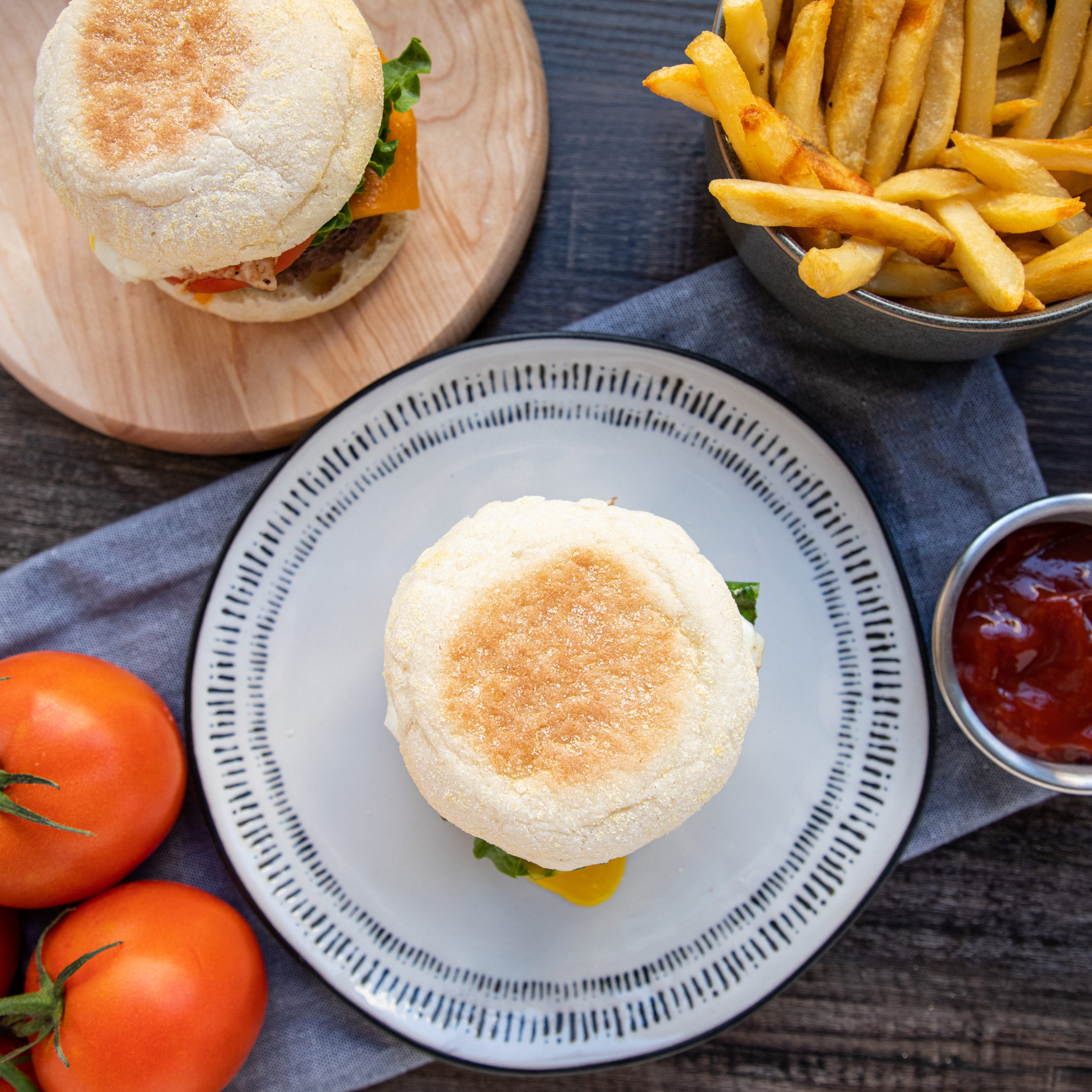 English Muffin Burger • Turano Baking Co